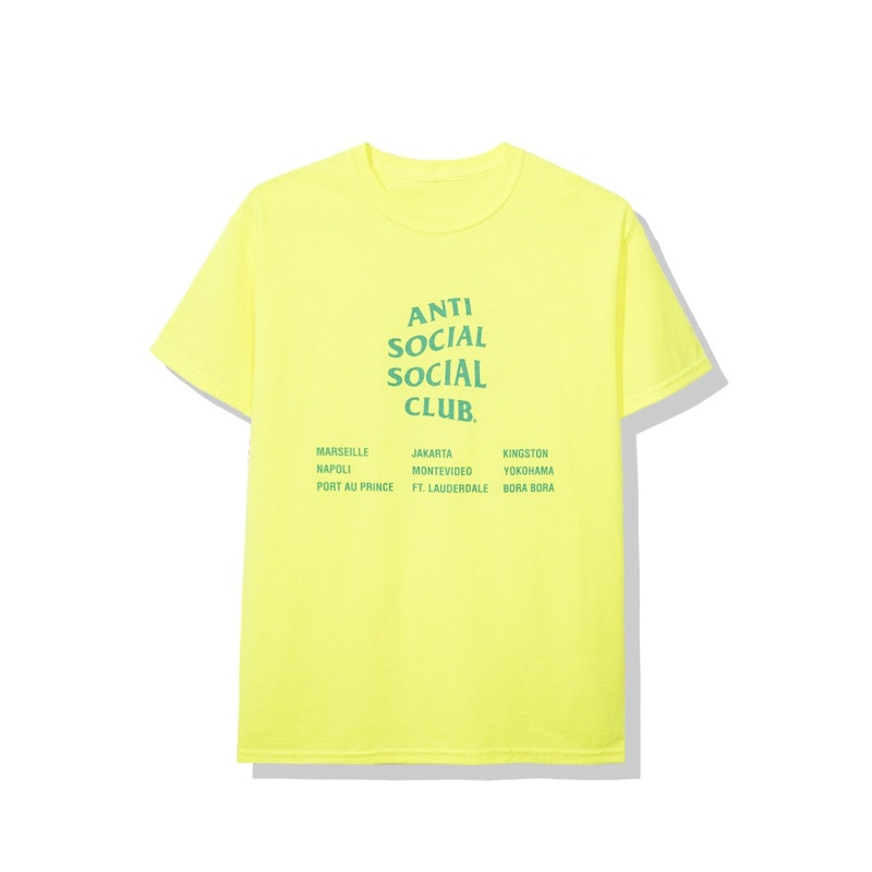 Anti Social Social Club Club Med Tee Neon Green - SS20