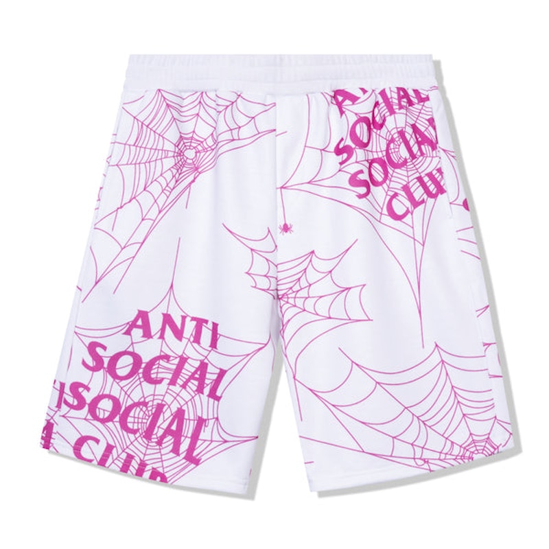 Anti Social Social Club Crawling In The Dark Terry Fleece Shorts White ...