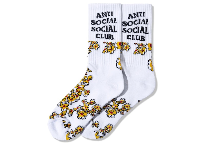 Anti Social Social Club Flower Feet Socks White - SS23 - GB