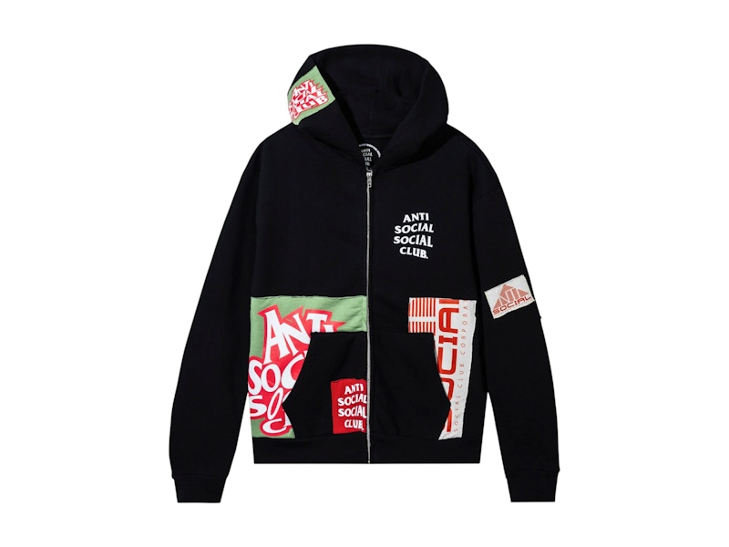 Anti Social Social Club Patchwork Hoodie Black Men's - FW24 - US