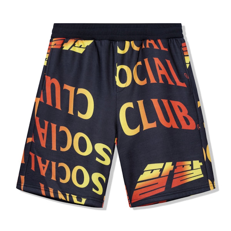 Anti Social Social Club Whisped Terry Fleece Shorts Black Men's - FW22 - US
