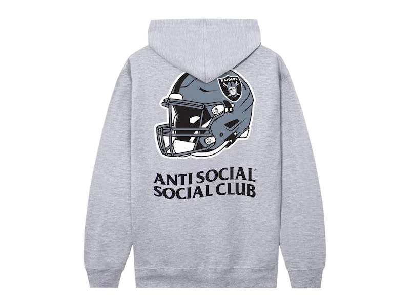 Anti Social Social Club x Las Vegas Raiders Impact Hoodie Grey Men's ...