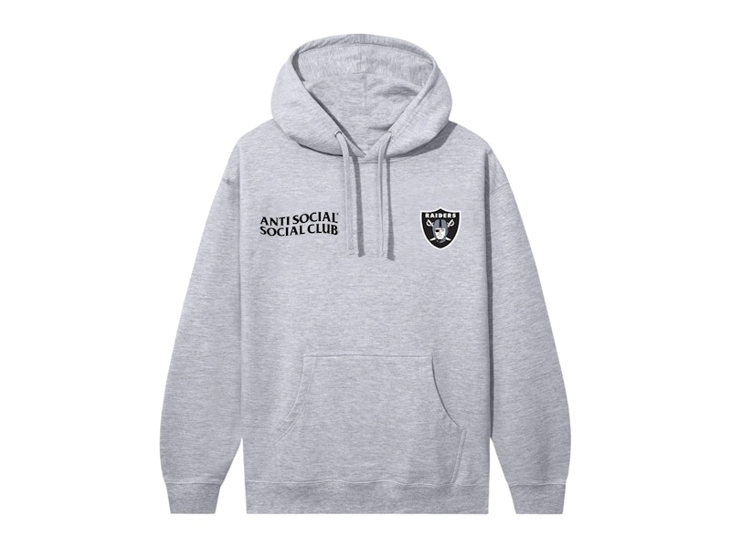 Anti Social Social Club x Las Vegas Raiders Team Hoodie Grey Men's ...