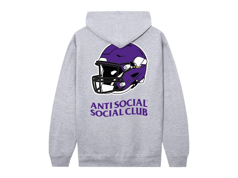 Anti Social Social Club x Minnesota Vikings Impact Hoodie Grey Men's ...