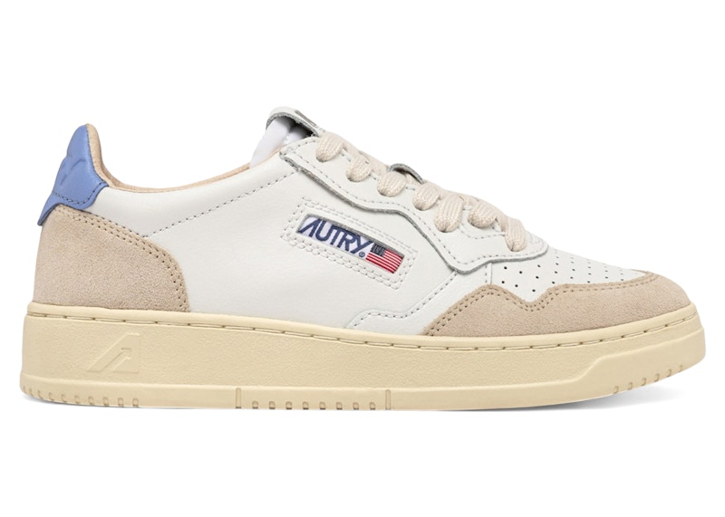 Autry Medalist Leather Low White Della Robbia Blue (Women's) - AULW ...