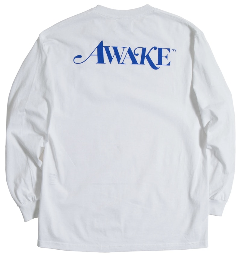 Awake Classic Logo L/S Tee White Men's - US
