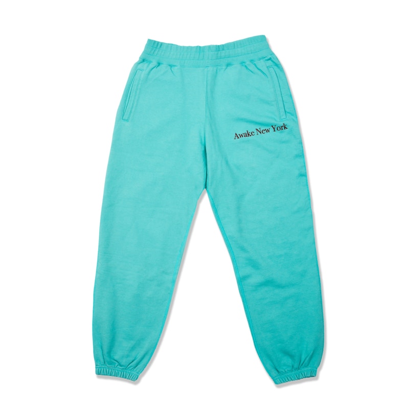 Awake Classic Outline Logo Paneled Embroidered Sweatpant Teal Men's ...