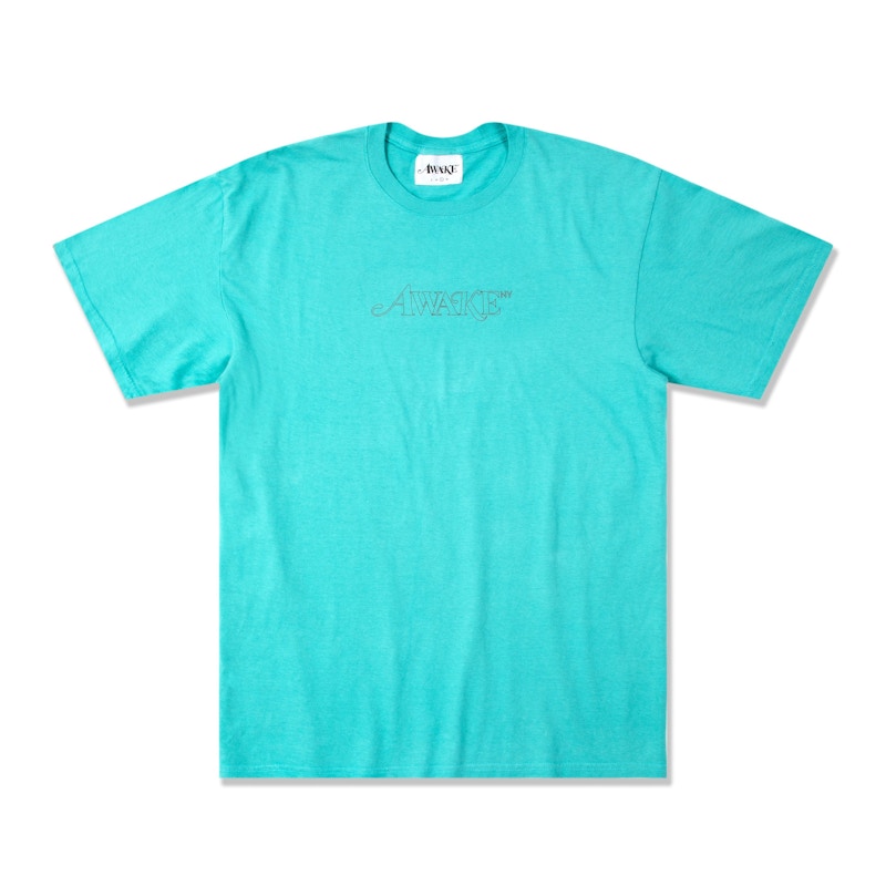 Awake Classic Outline Logo T-shirt Teal Men's - FW20 - US