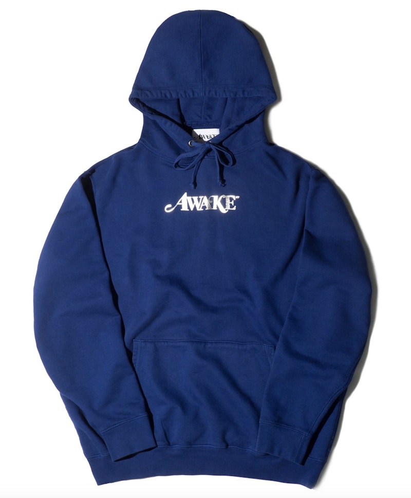 Awake Metallic Foil Logo Hoodie Navy Men's - US