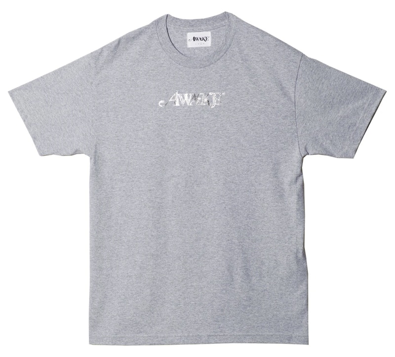 Awake Metallic Foil Logo Tee Heather Grey Men's - US