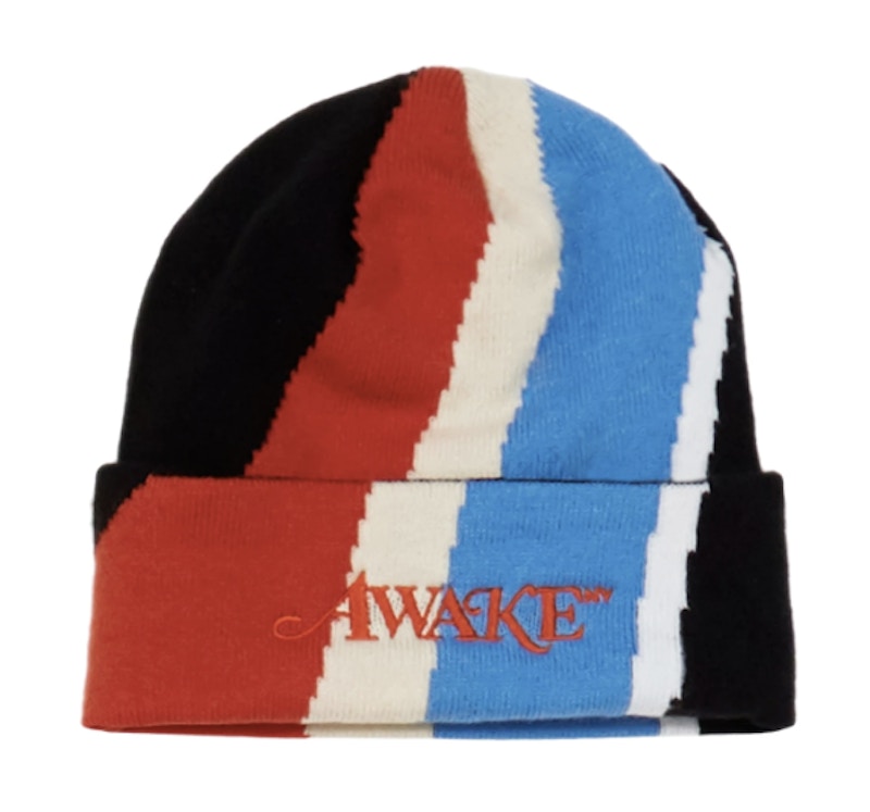 Awake Multi Stripe Intarsia Knit Classic Logo Beanie Multi Stripe Black ...