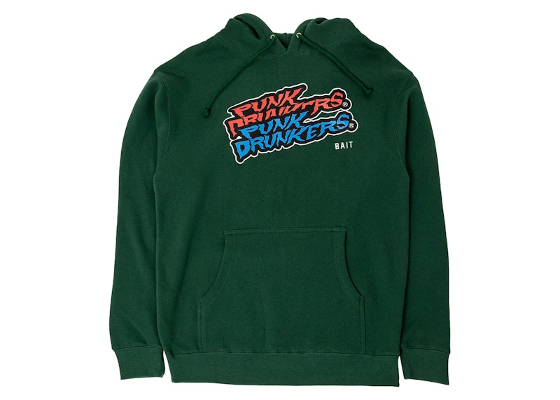 BAIT x Punk Drunkers Skateboard Hoodie Green Men's - SS24 - US