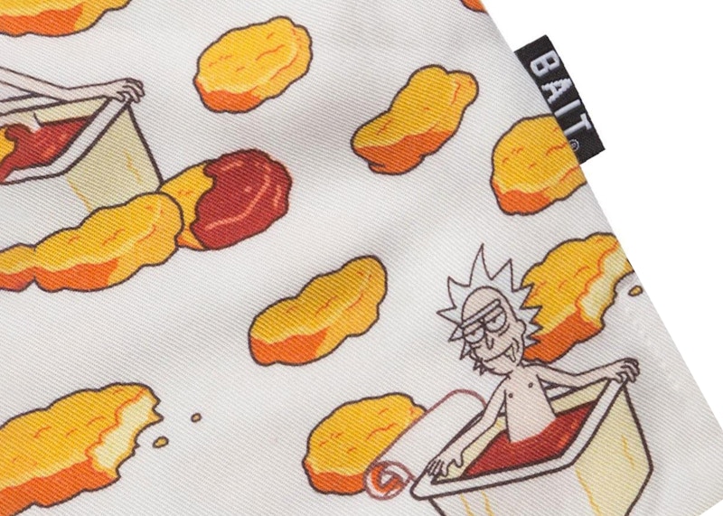 BAIT x Rick And Morty Chicken Nugget Hawaiian Button Up Shirt White Men ...