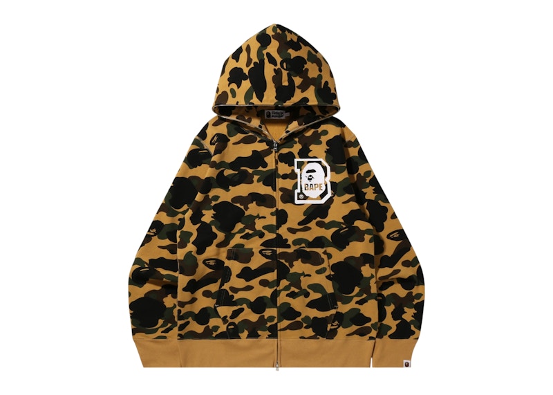 BAPE 1st Camo Bape Full Zip Hoodie Yellow Men's - FW25 - US