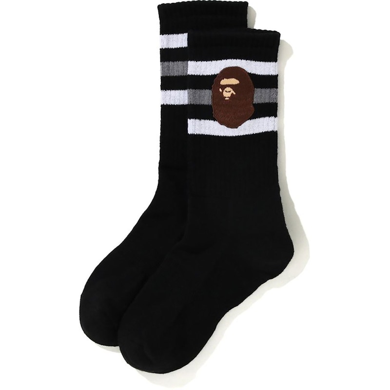 BAPE A Bathing Ape Men Ape Head Socks Black
