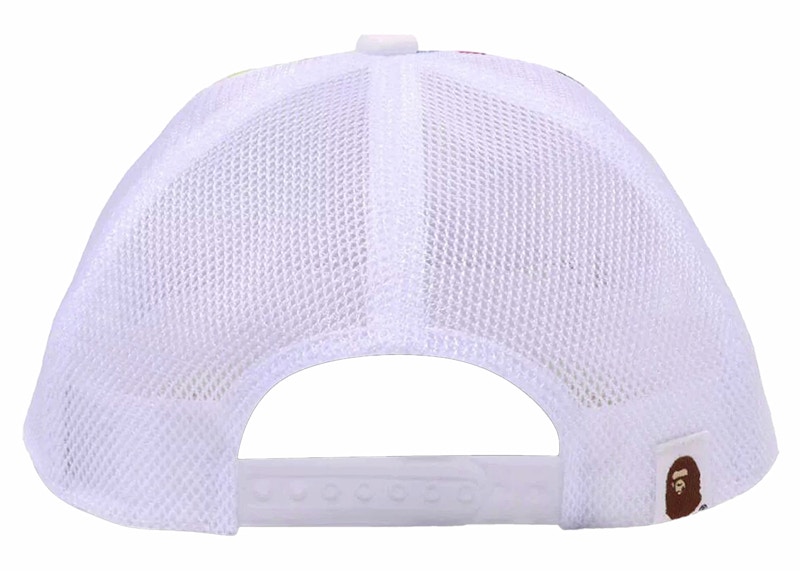 BAPE A Bathing Ape Multi Camo NYC Logo Mesh Cap White Men's - SS24 - US
