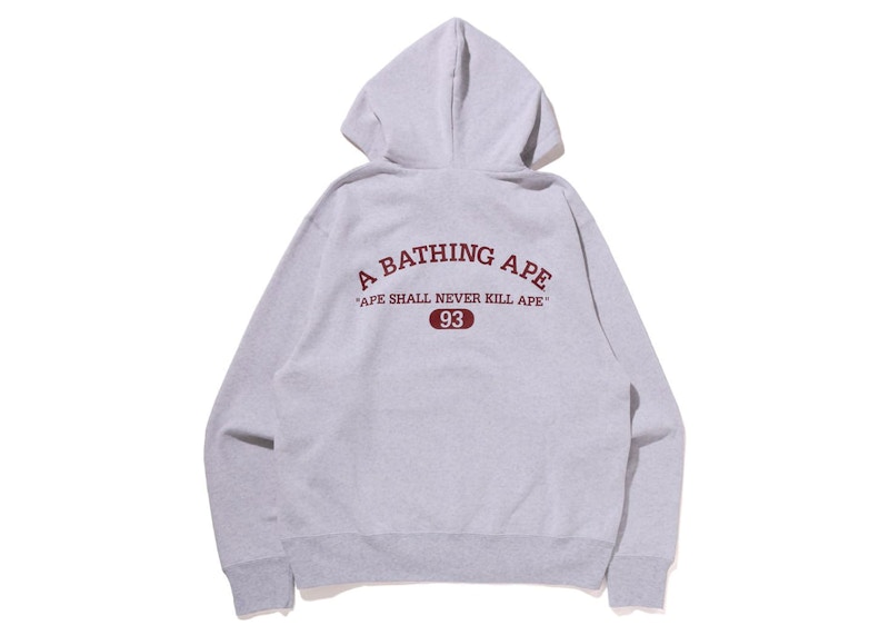 BAPE A Bathing Ape Relaxed Fit Pullover Hoodie (FW22) Grey Men's - FW22 ...