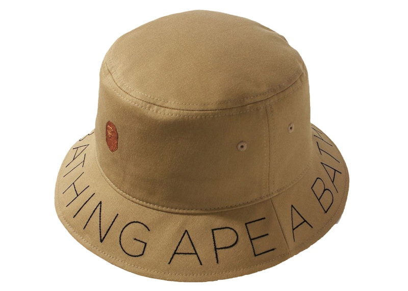 BAPE A Bathing Ape Twill Bucket Hat Beige Men's - FW21 - US