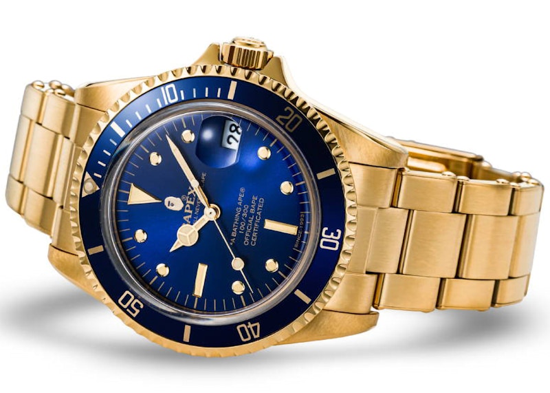 BAPE A Bathing Ape Type 1 Bapex Watch Gold Blue Men's - FW22 - US