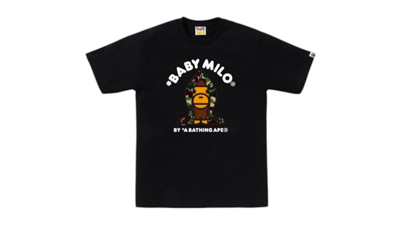 BAPE ABC Army Green Camo Baby Milo Hoodie Tee Black Men's - US