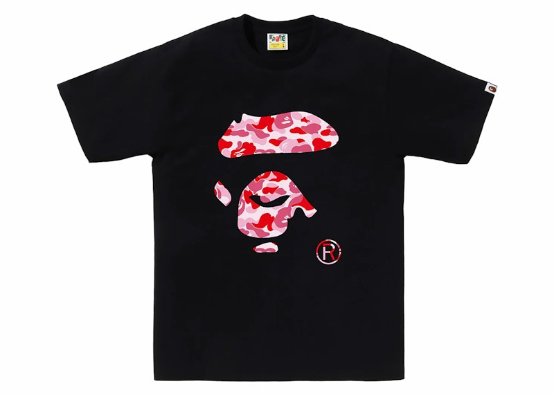 BAPE ABC Camo Ape Face Tee Black/Pink Men's - SS24 - US