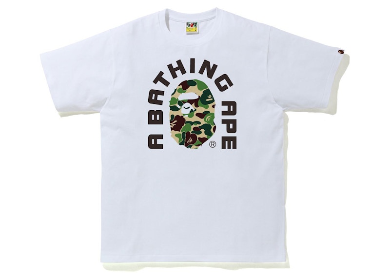 BAPE ABC Camo College 2020 Tee White/Green Men's - SS21 - US