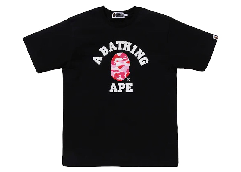 BAPE ABC Camo College Organic Cotton Tee Black/Pink Men's - SS24 - US