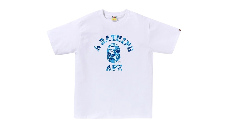 BAPE ABC Camo College Tee (FW25) White/Blue Men's - FW25 - US