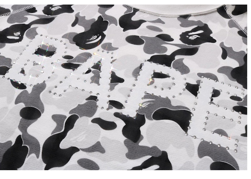BAPE ABC Camo Crystal Stone Crewneck Gray Men's - FW23 - US