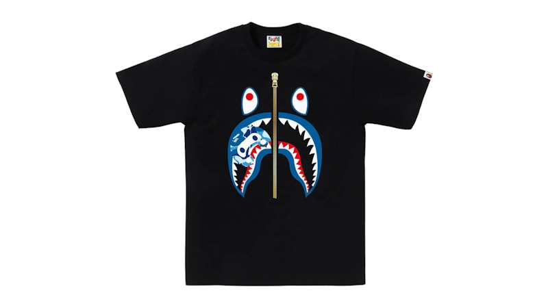 BAPE ABC Camo Milo Shark Tee (SS25) Black/Blue Men's - US