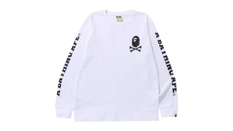BAPE Ape Crossbone L/S Tee White Men's - SS25 - US