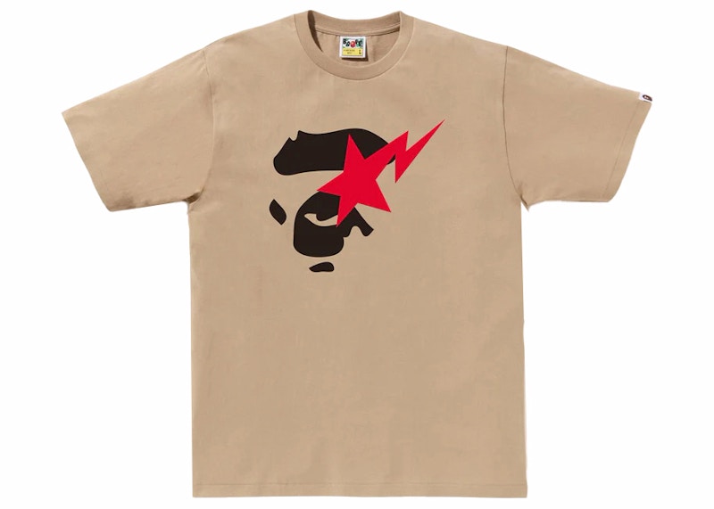 BAPE Ape Face Sta Tee Beige Men's - FW23 - US