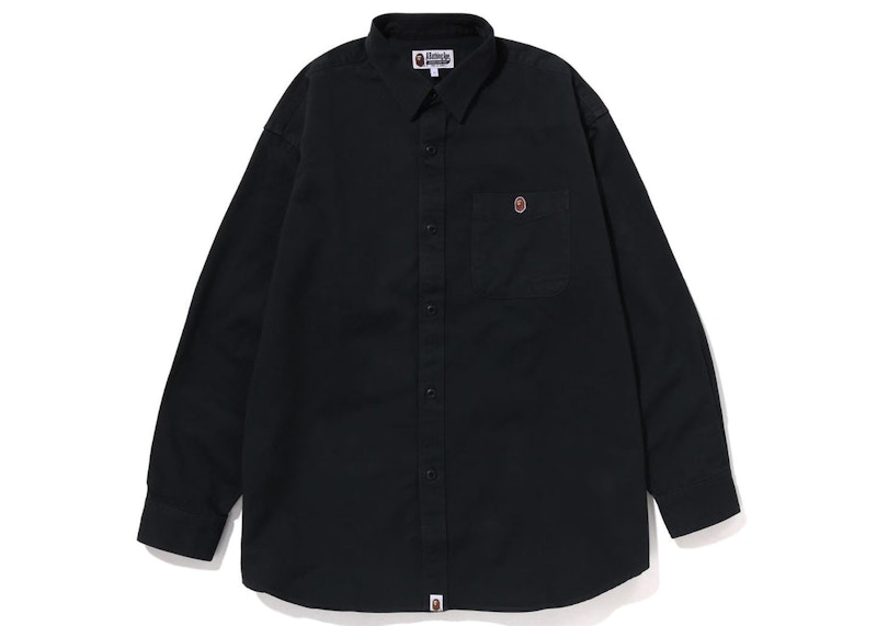 BAPE Ape Head One Point Washed Loose Fit Shirt Black Men's - SS23 - US
