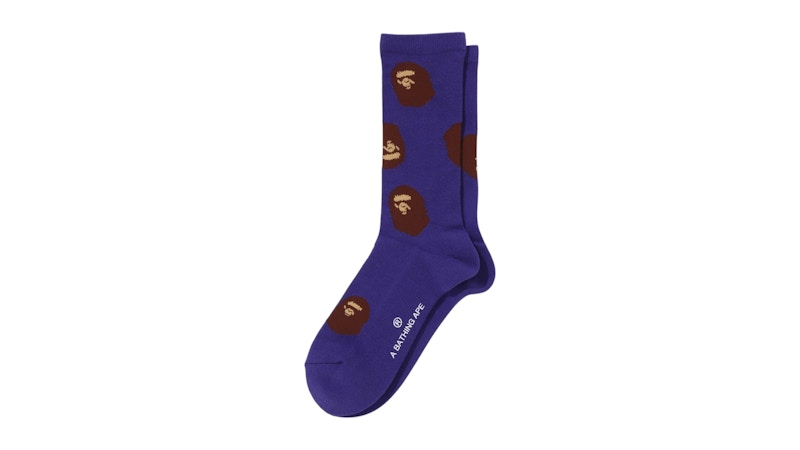 BAPE Ape Head Pattern Socks (FW25) Purple Men's - FW25 - US