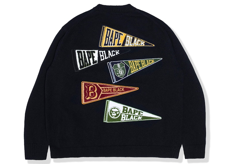 BAPE BLACK College Cardigan Sweater Black Men's - FW22 - US