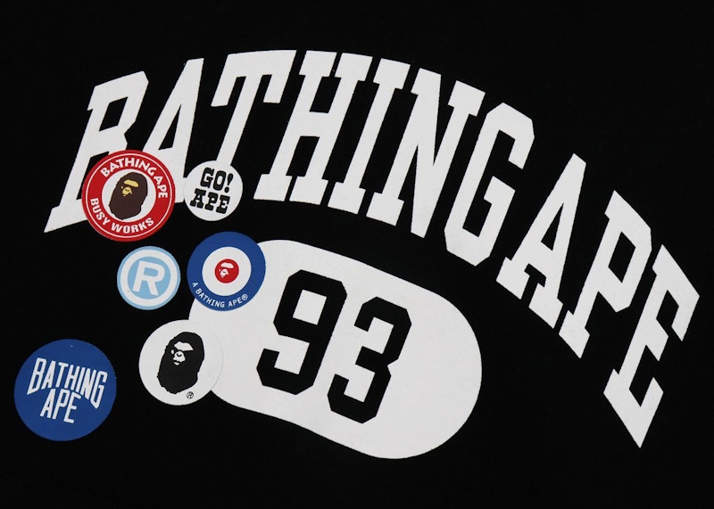 BAPE Badge Motif Loose Fit Pullover Hoodie Black Men's - FW21 - US