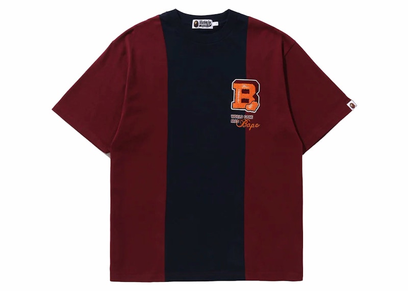 BAPE Badges Color Blocking Tee Navy Men's - FW23 - US