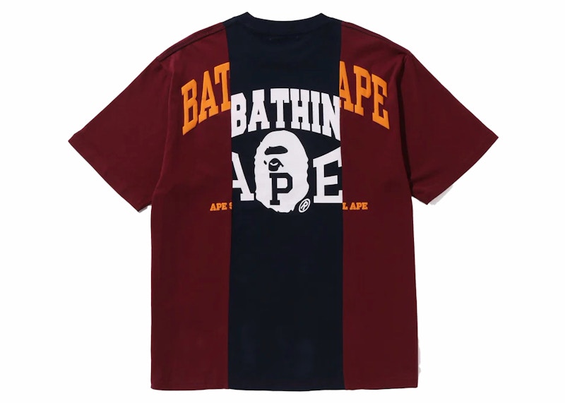 BAPE Badges Color Blocking Tee Navy Men's - FW23 - US