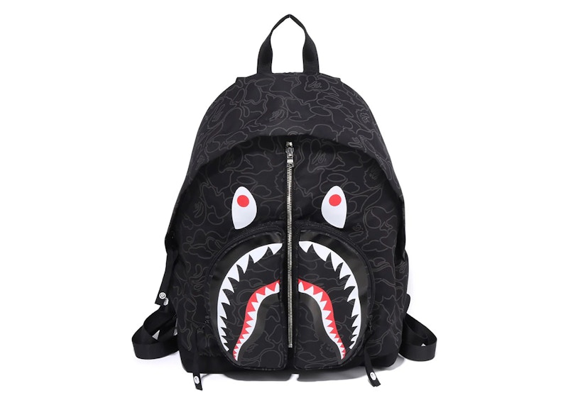 BAPE Neon Camo Shark Day Pack Backpack Black Men's - SS24 - US
