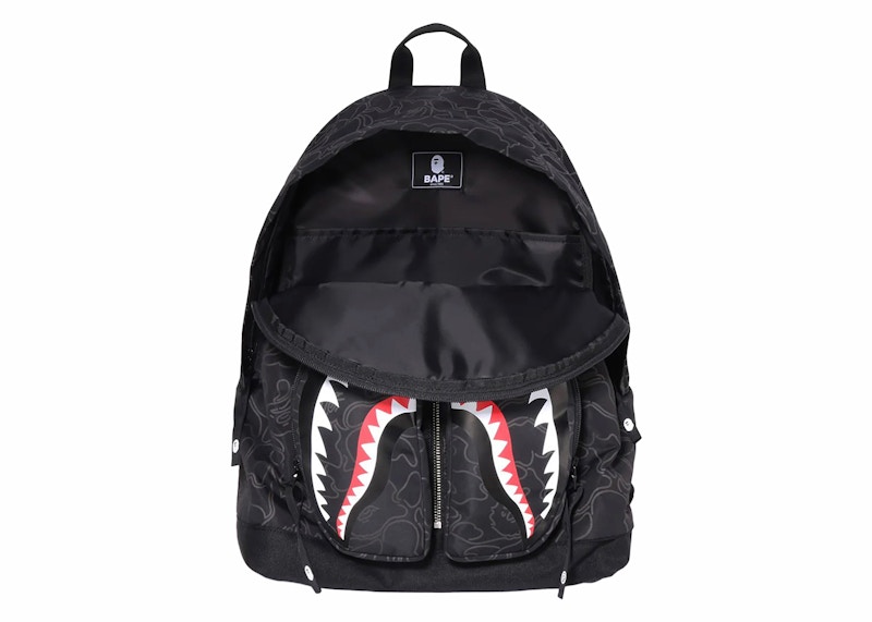 BAPE Neon Camo Shark Day Pack Backpack Black Men's - SS24 - US