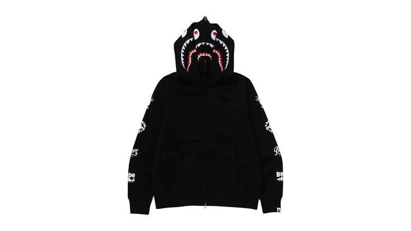 BAPE Bape Us Double Shark Full Zip Hoodie Black Men's - SS25 - US