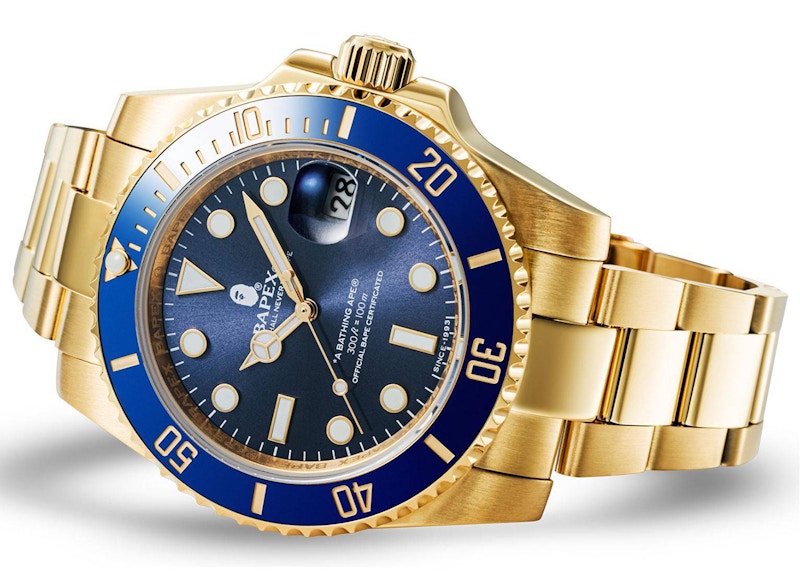 BAPE Bathing Ape Type 8 Bapex Watch Gold/Blue - FW22 - US