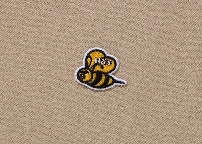 BAPE Bee One Point L/S Tee Beige Men's - FW23 - US