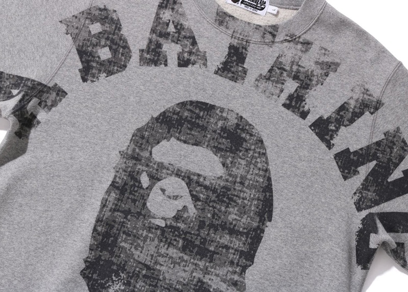 BAPE Big College Crewneck Gray Men's - FW23 - US