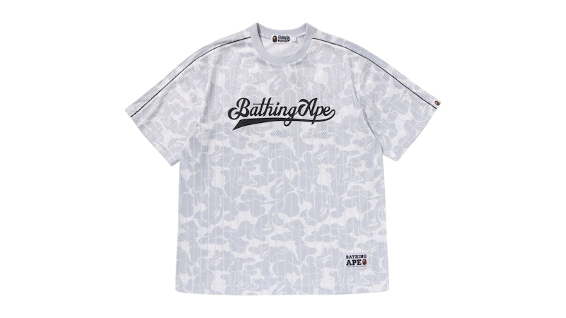 BAPE Camo Stripe Baseball Logo Relaxed Fit Tee Gray Men's - SS25 - US