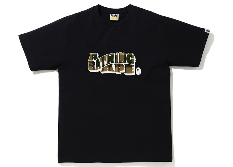 BAPE Check A Bathing Ape Logo Tee Black/Green Men's - FW21 - US