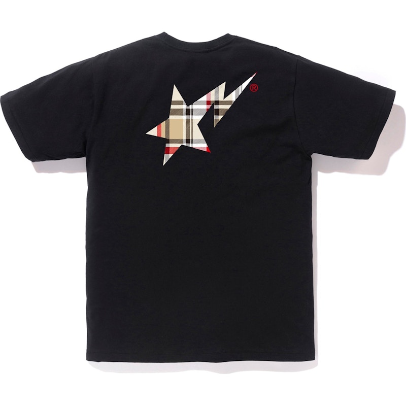 BAPE Check Bapesta Tee Black/Beige Men's - FW19 - US
