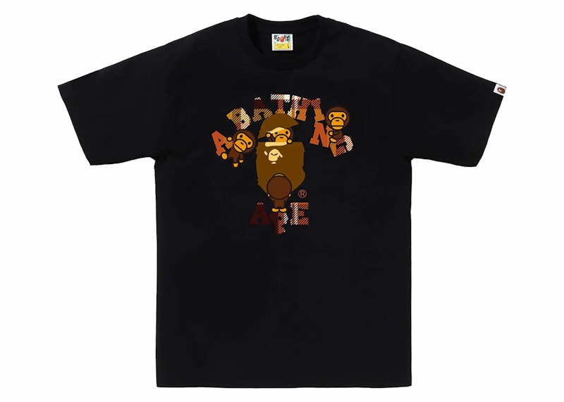 BAPE Check College Milo Tee Black Men's - FW24 - US