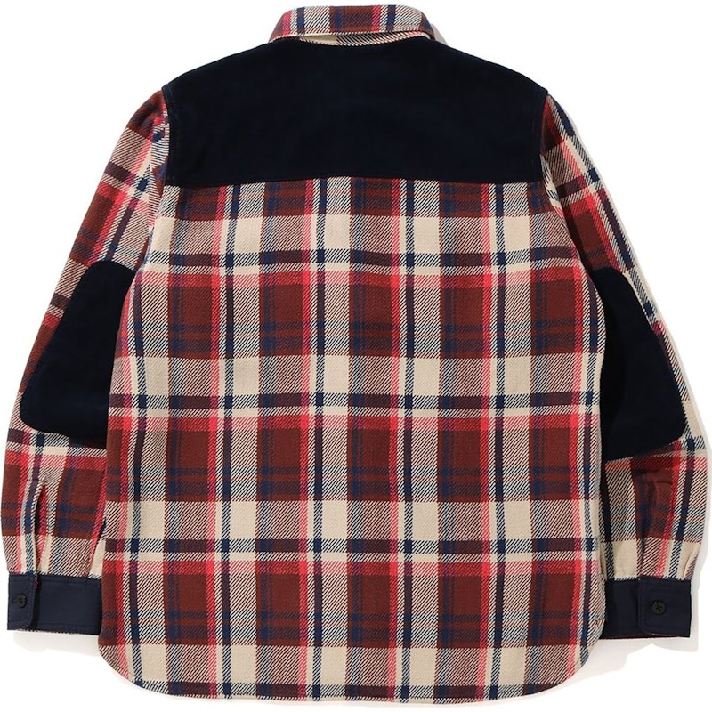 BAPE Check Flannel Shirt (FW20) Red Men's - FW20 - US