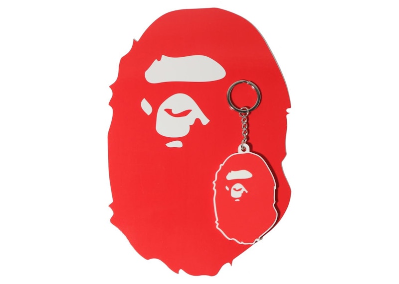 BAPE Check Gift Ape Head Cap Red Men's - SS22 - US